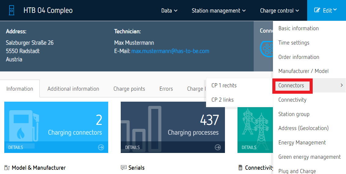 Configuration of the EVSE (Electric Vehicle Supply Equipment) ID on a ...